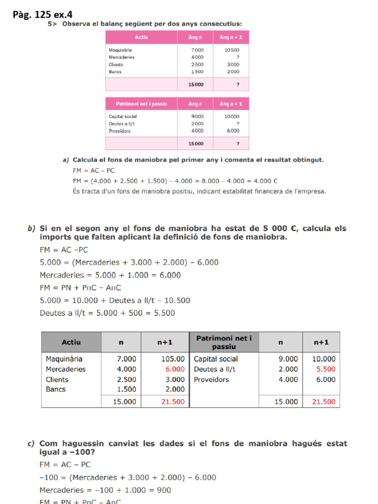Correccio - Pàg.125 Ex5 - Pag.126 - Ex3,4,5 | PDF