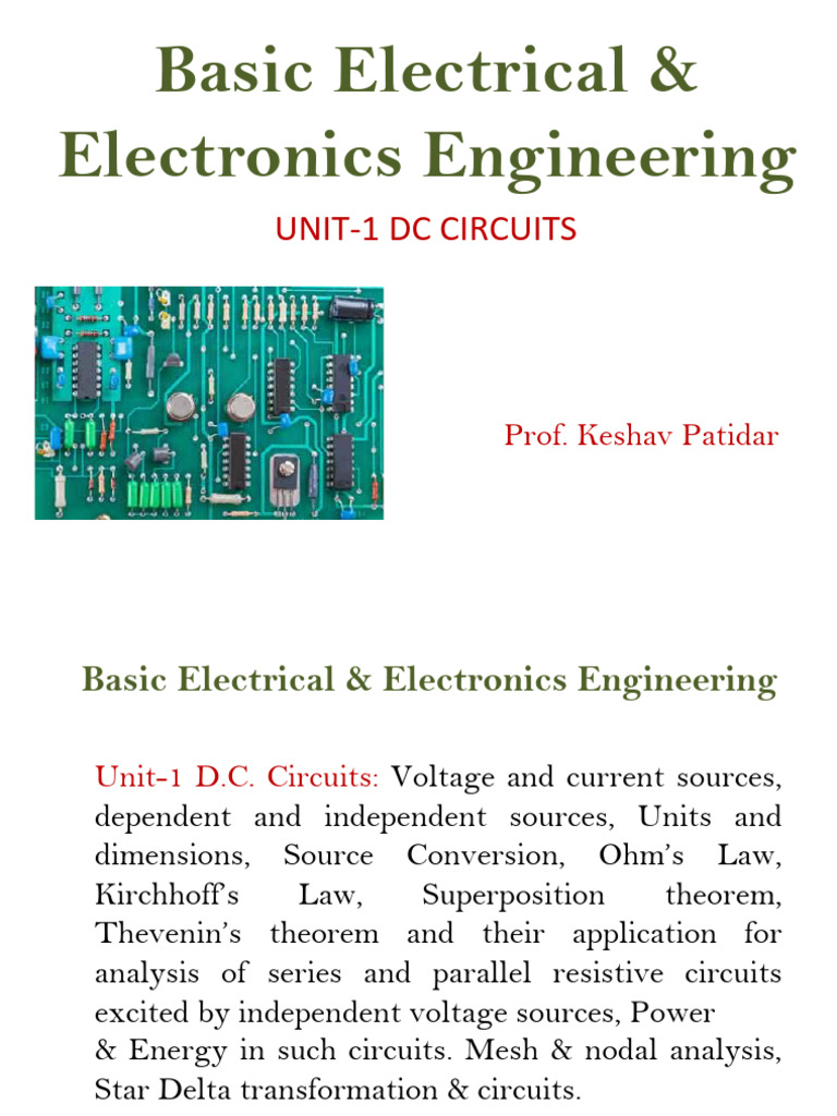 Unit 1beee | PDF | Capacitor | Electrical Network