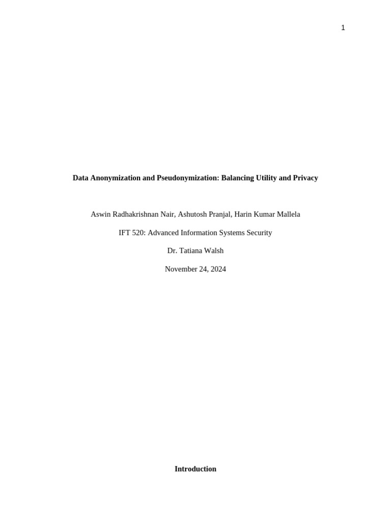 IFT-520-ResearchPaper Pranjal Mallela RadhakrishnanNair Group48 | PDF | Electronic Health Record ...