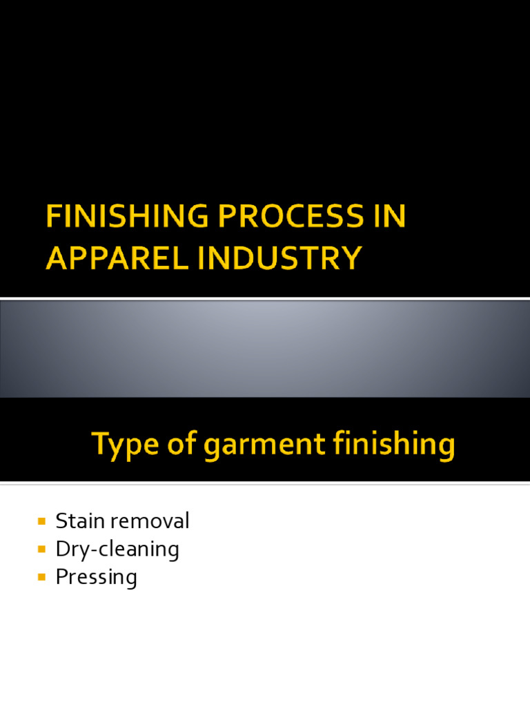 garment finishing | PDF