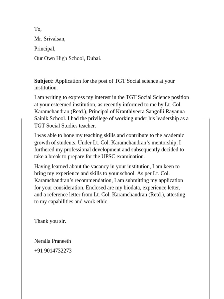Covering Letter | PDF