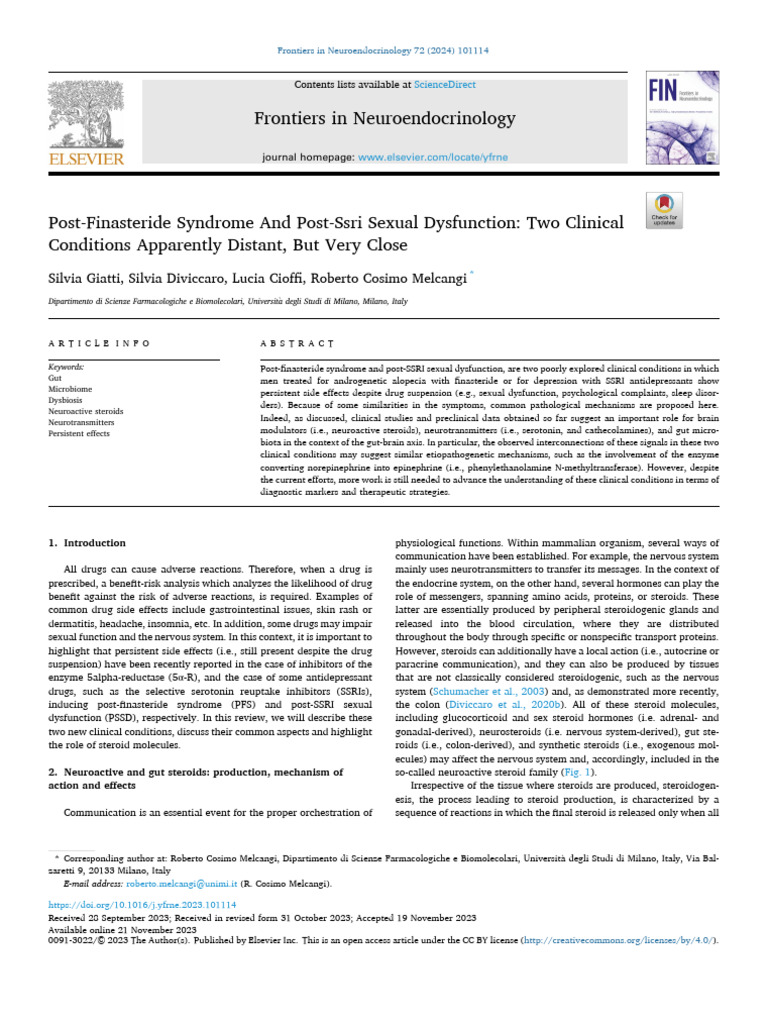 PFS and PSSD | PDF | Selective Serotonin Reuptake Inhibitor | Neuron