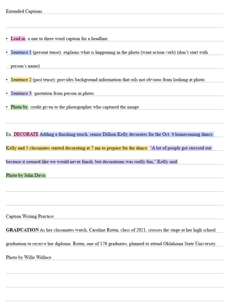 Extended Caption Notes | PDF