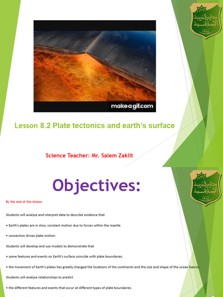 week 1 lesson 8.2 plate tectonics and earth's surface (p.340) - Copy ...