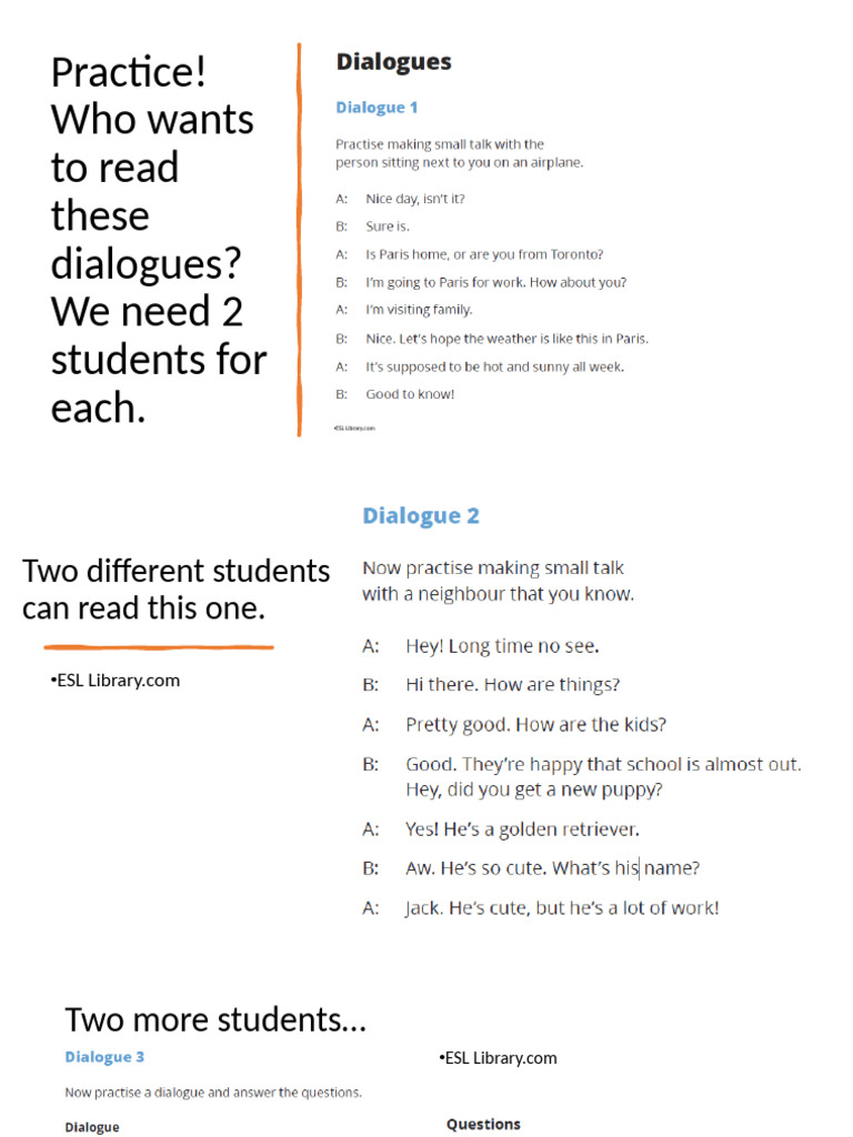 Format of A Small Talk Conversation | PDF | Human Communication ...