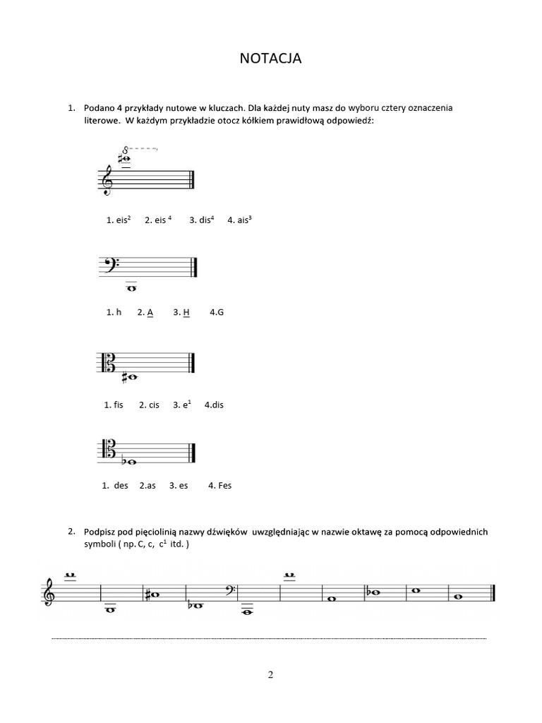 Zadania Notacja Interwały | PDF