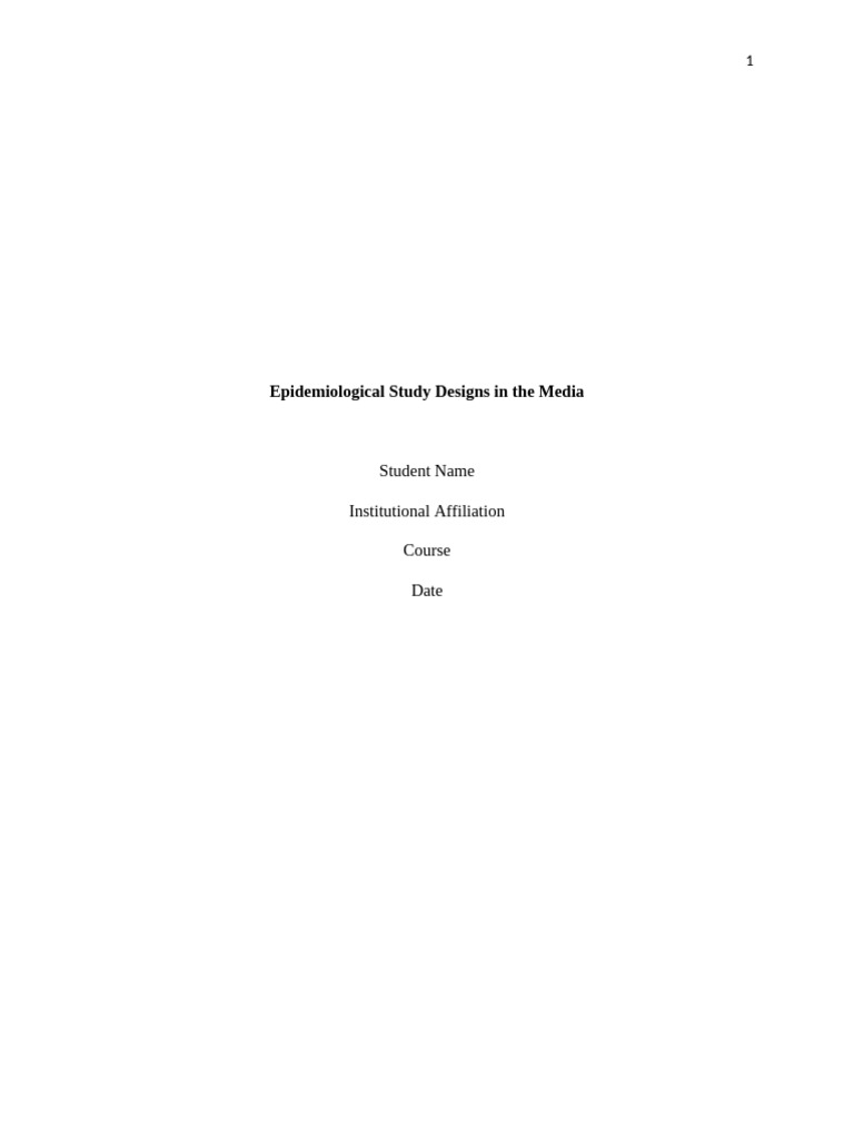 Epidemiological Study Designs in The Media | PDF | Epidemiology