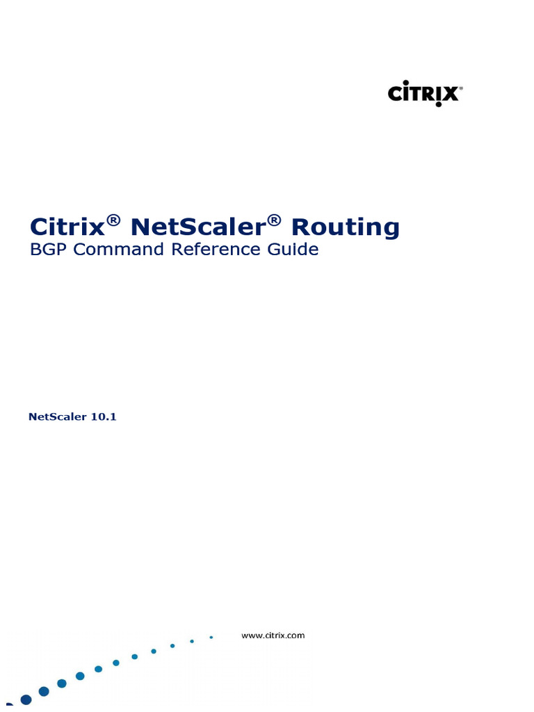 Citrix Netscaler Routing BGP Command Reference Guide Netscaler 101 | PDF | Command Line ...