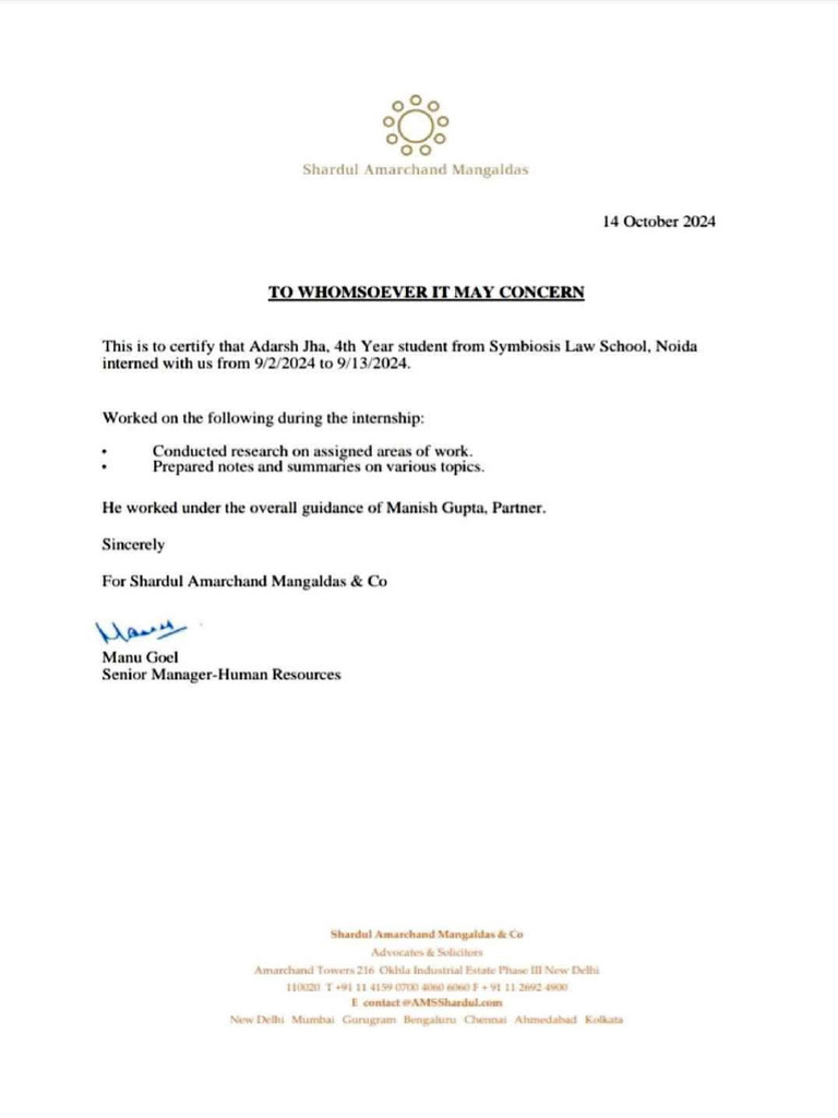 Sam Certificate | PDF