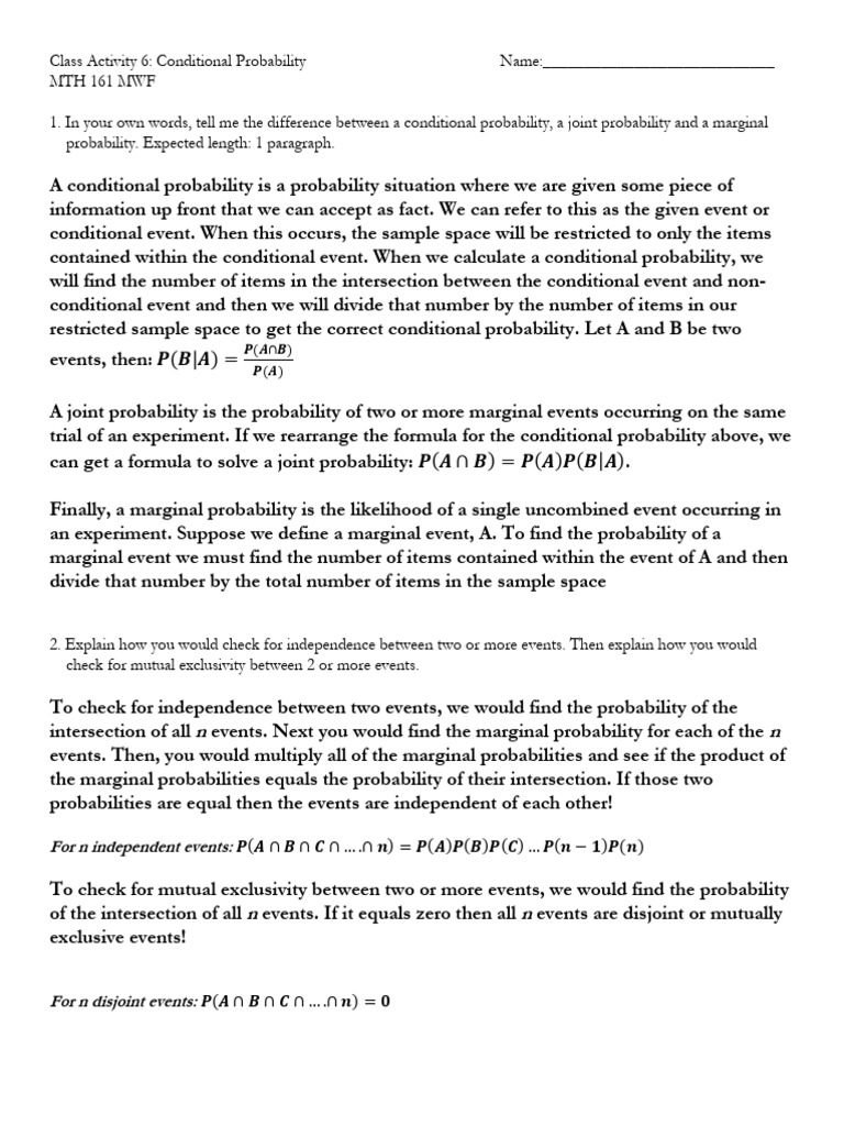 Understanding Conditional Probability Concepts | PDF | Probability | Measure Theory
