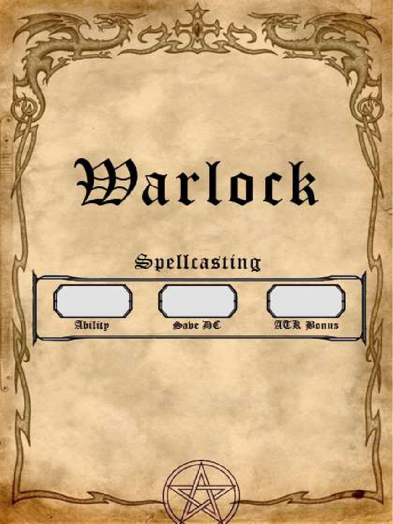 Libro de hechizos - Portada Warlock | PDF
