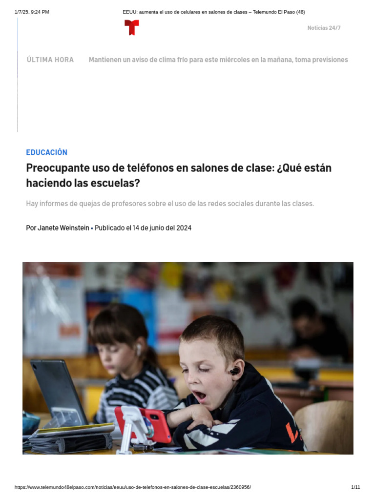 Spanish Socratic Seminar Article | PDF | Teléfonos móviles