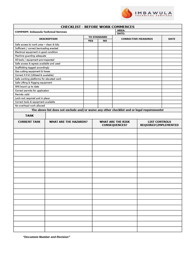 TCP Contractor DSTI Template - BLANK | PDF | Occupational Safety And ...