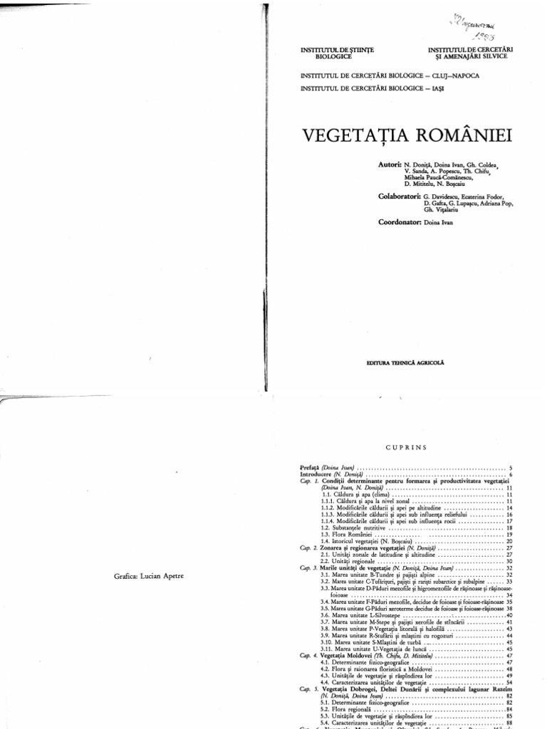 1992 - Vegetatia Romaniei - DONITA | PDF