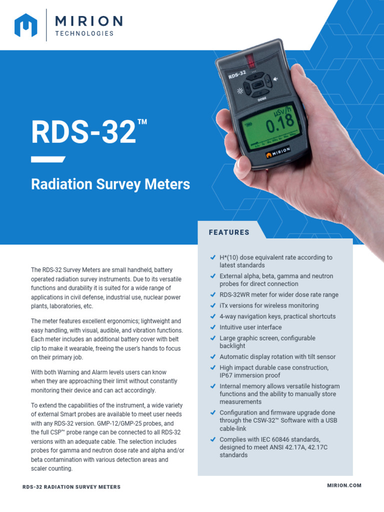 Rds 32 Radiation Survey Meter | PDF | Ionizing Radiation | Radiation