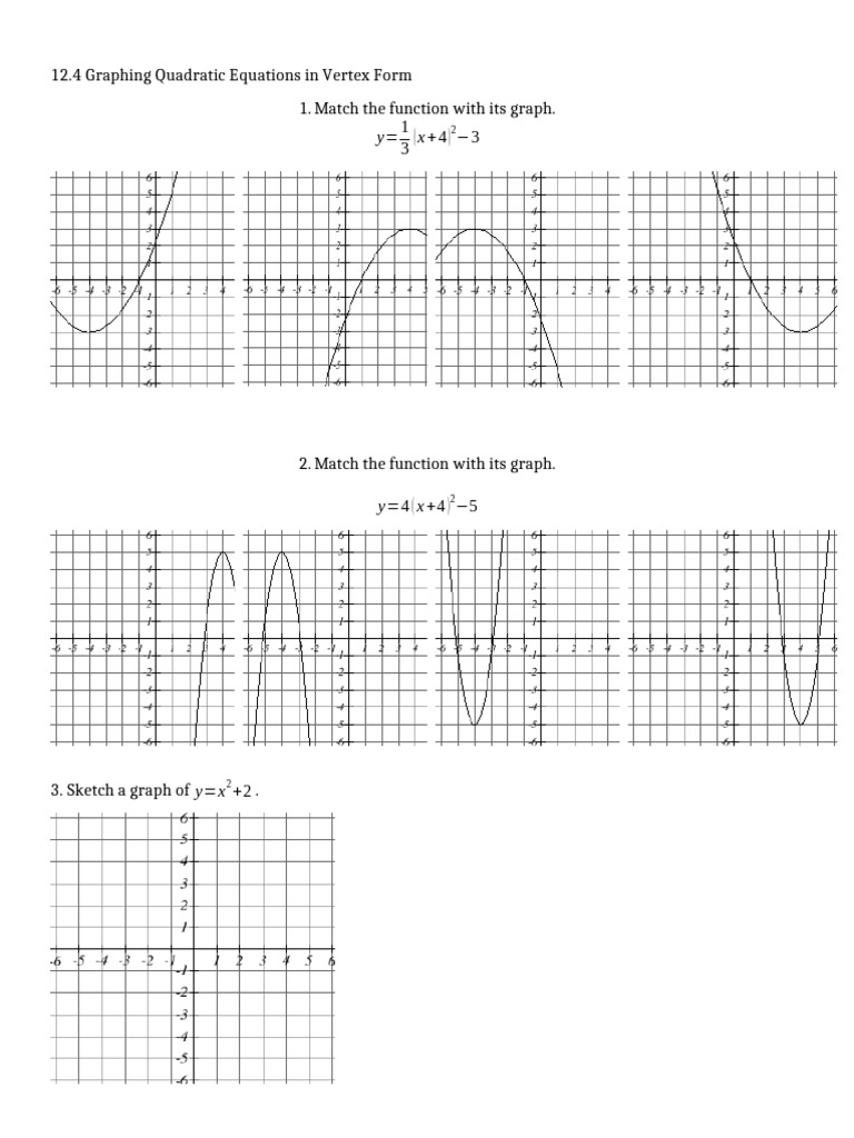 Graphing Quadratic Equations Guide | PDF