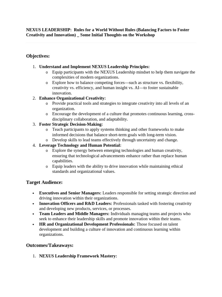 0. NEXUS Leadership Rules for a World Without Rules | PDF | Creativity ...