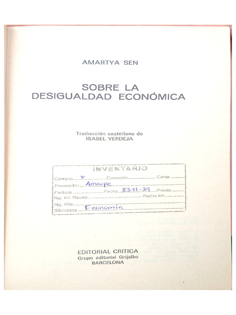 Sobre La Desigualdad Economica | PDF