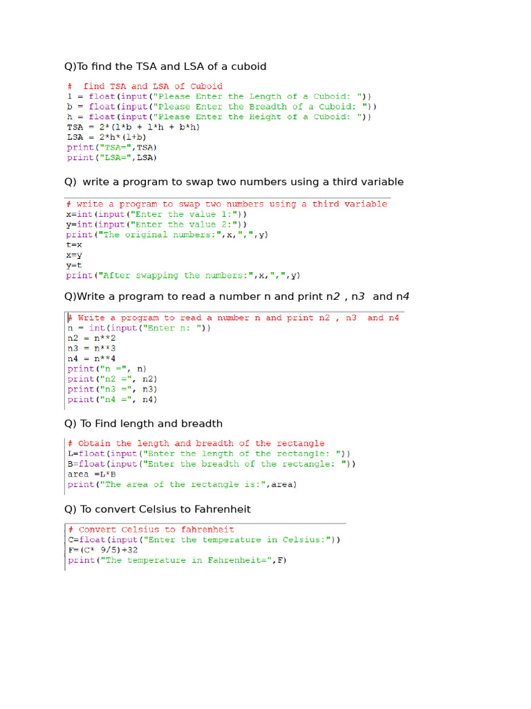Math and Programming Problems Solutions | PDF