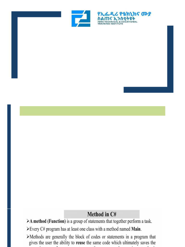 Chapter-4 C# Methods, events, and delegates | PDF