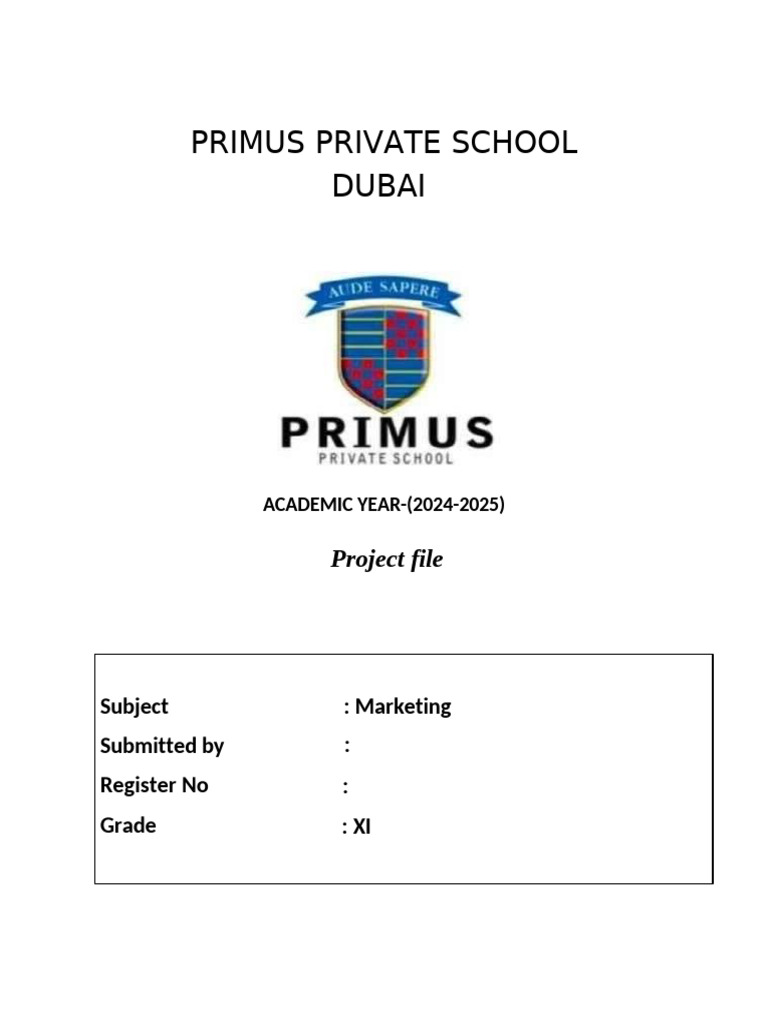 marketing project-Cover page | PDF