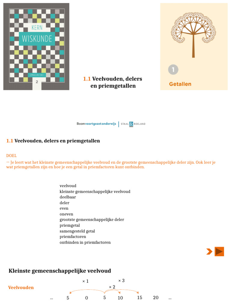 VG2 p1.1 Veelvouden, Delers en Priemgetallen | PDF