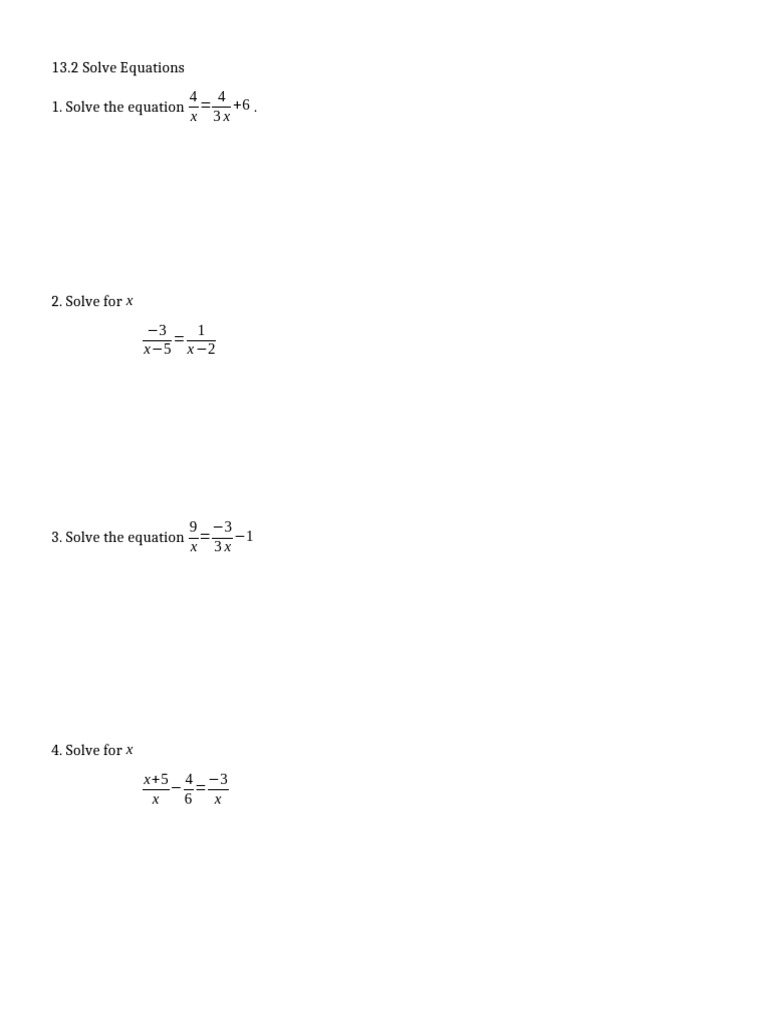 13.2 Homework | PDF | Equations | Rational Number