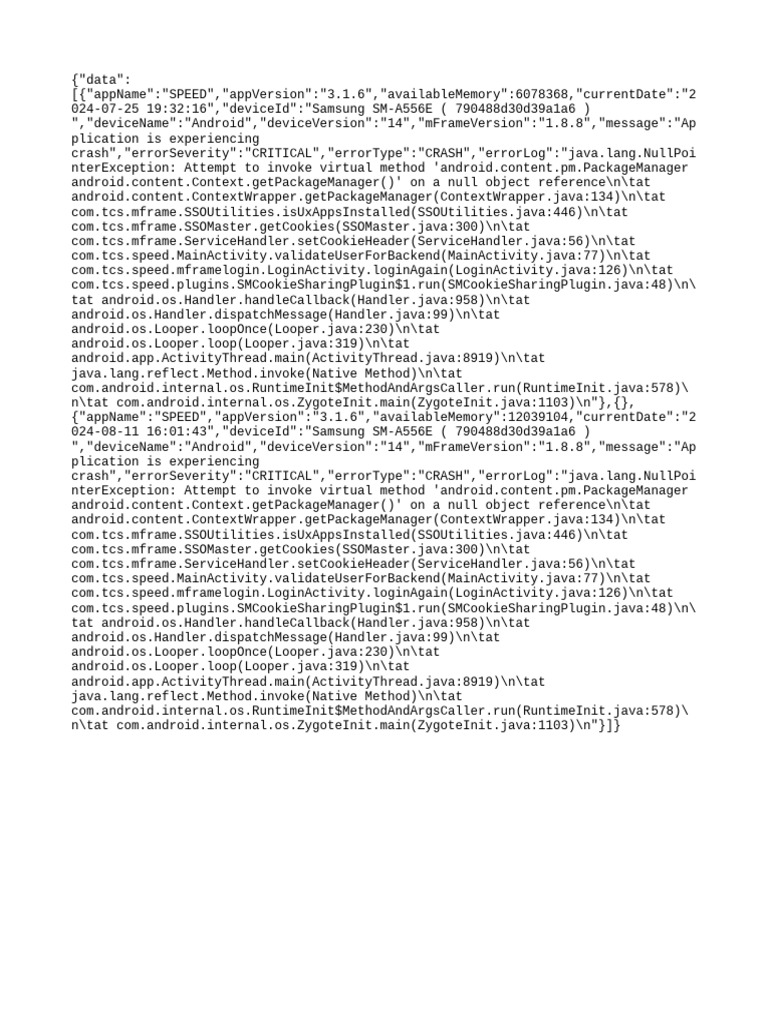 SPEED ErrorReport | PDF | Java (Programming Language) | Computer Science