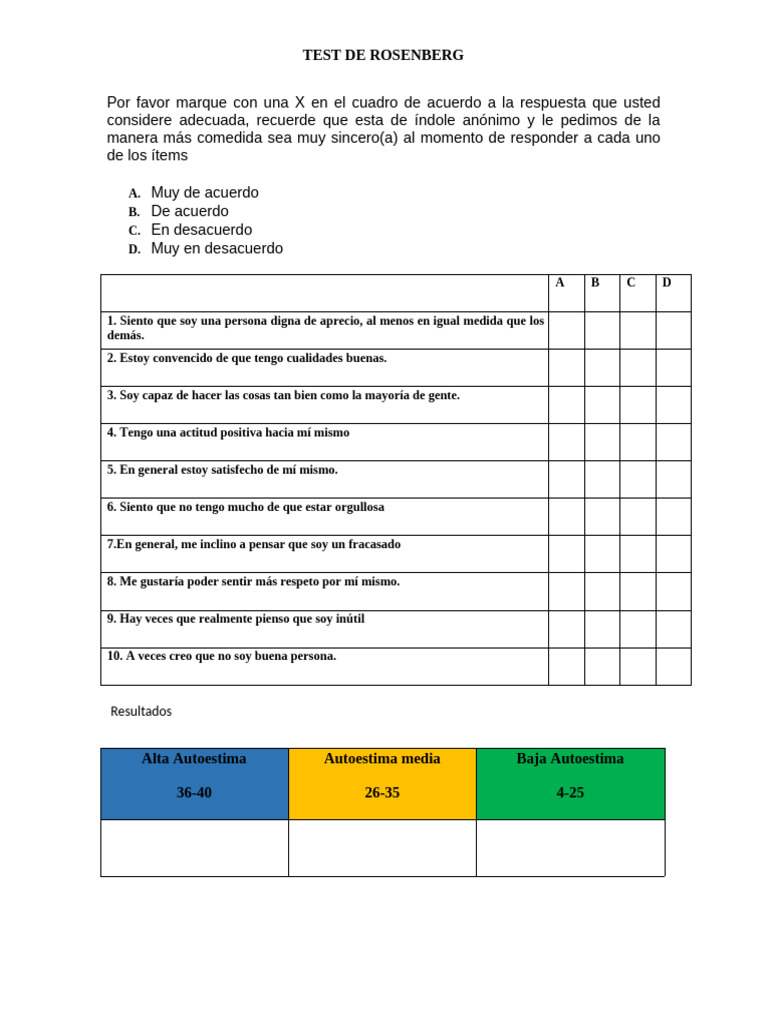 Test Rosenberg | PDF