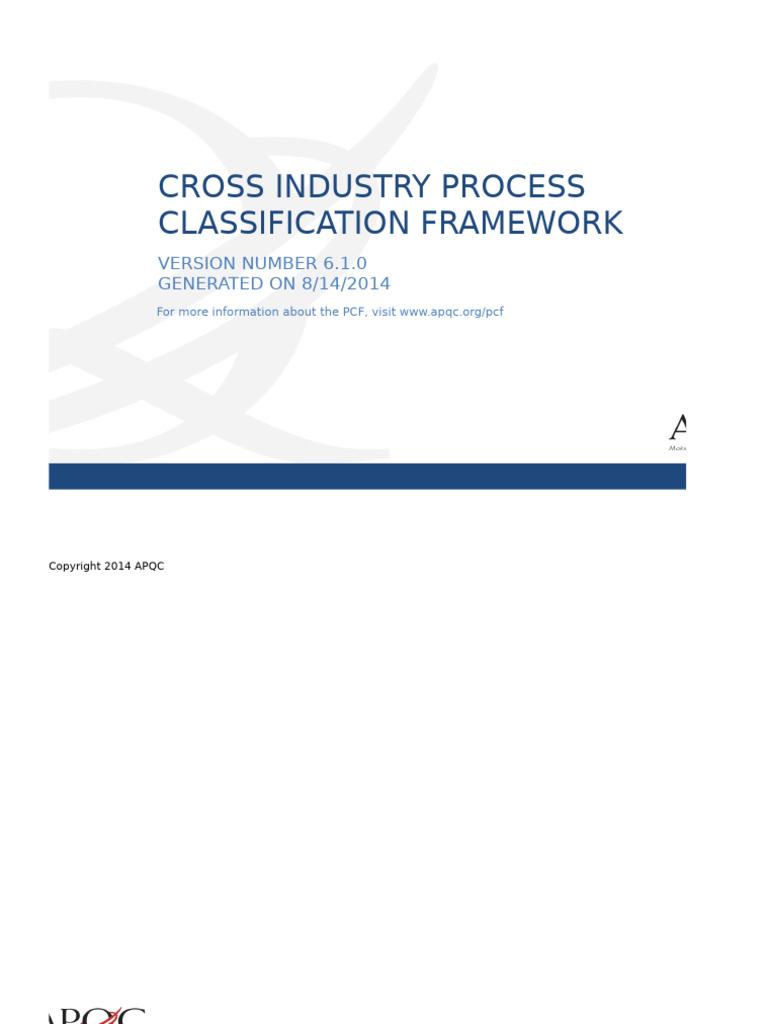 APQC_PCF | PDF | Supply Chain | Marketing