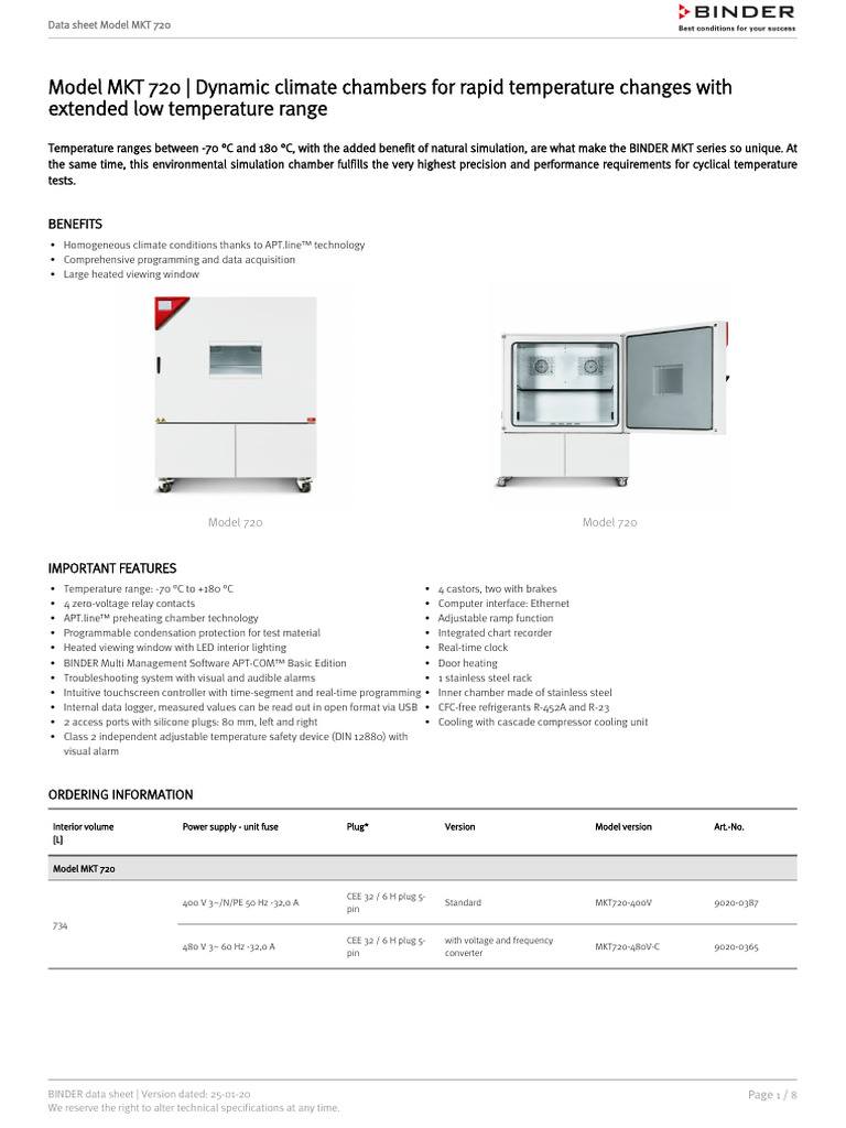 Data Sheet Model MKT 720 en | PDF | Calibration | Temperature