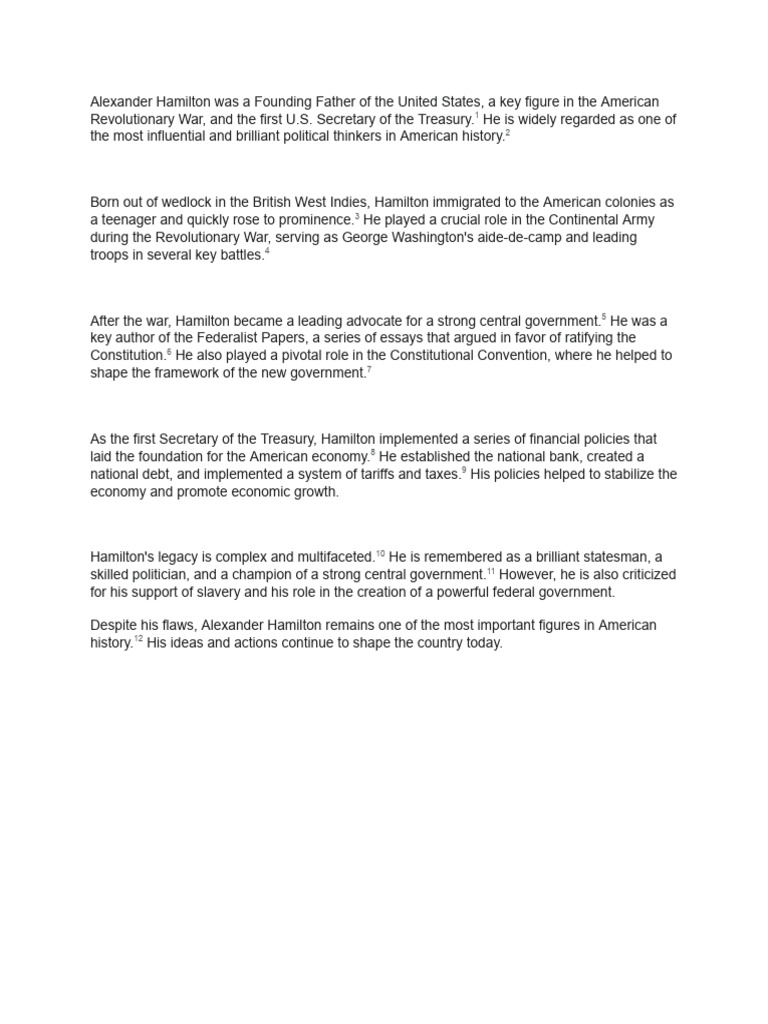 How Is Alexander Hamilton | PDF