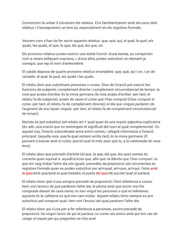 3. Els relatius | PDF