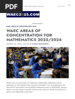 WAEC Mathematics Past Question For 2022 | PDF