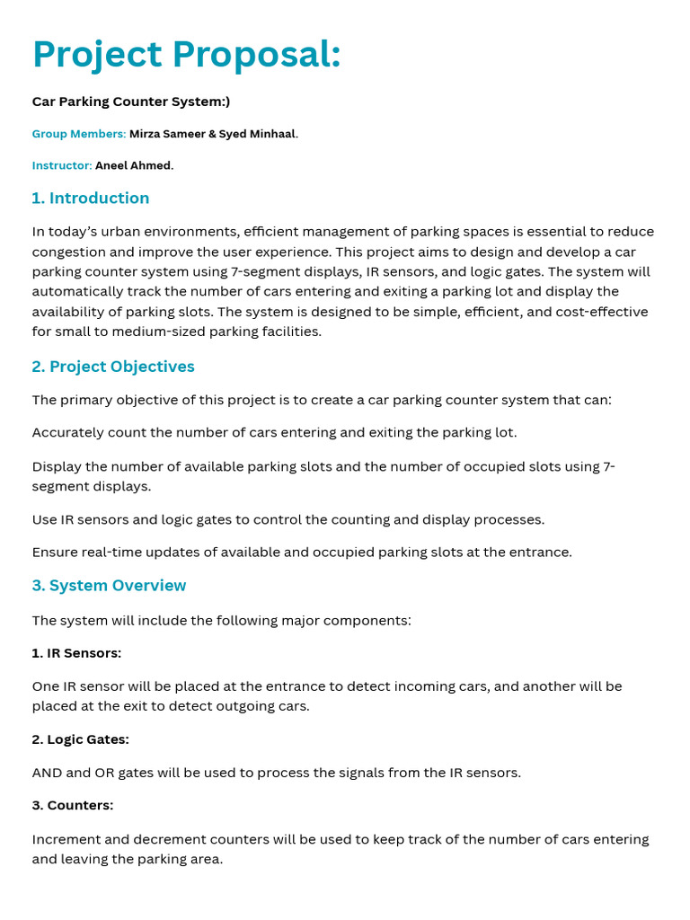 Project Proposal Car Parking Counter System - 20241017 - 232142 - 0000 ...
