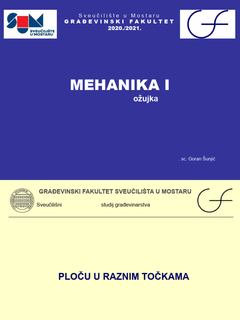 MEHANIKA I - Predavanja 03 - 26 03 2021 | PDF
