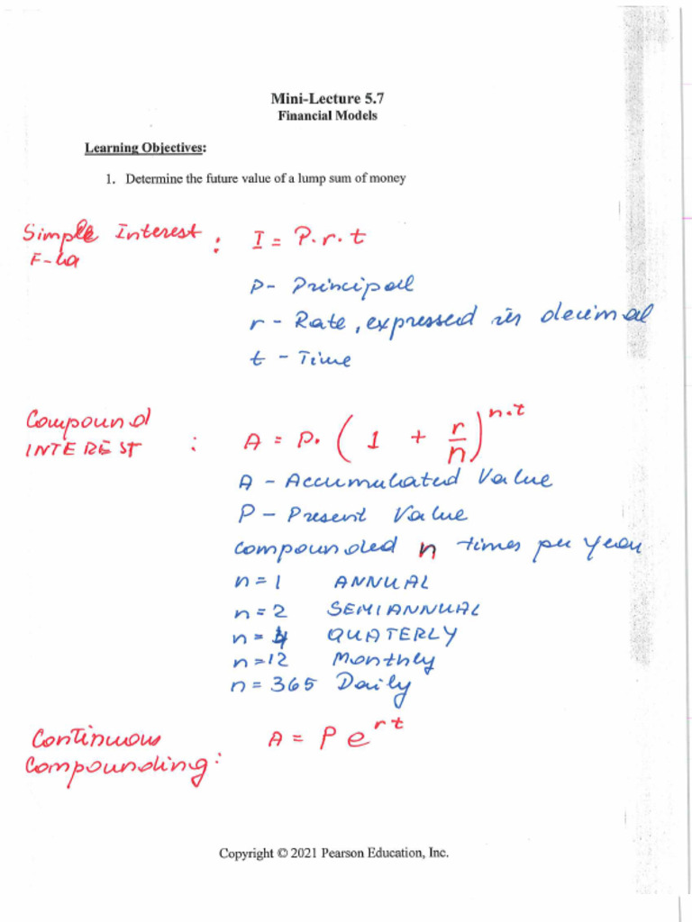 Finance as exercise in College Algebra (math) | PDF