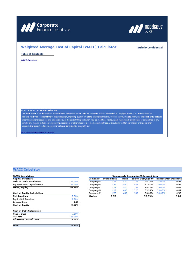 WACC Calculator | PDF