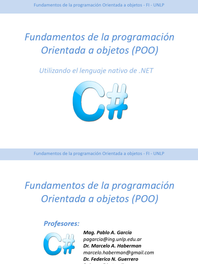 2018 1 Presentación Alumnos | PDF | .NET Framework | C Sharp (lenguaje de programación)