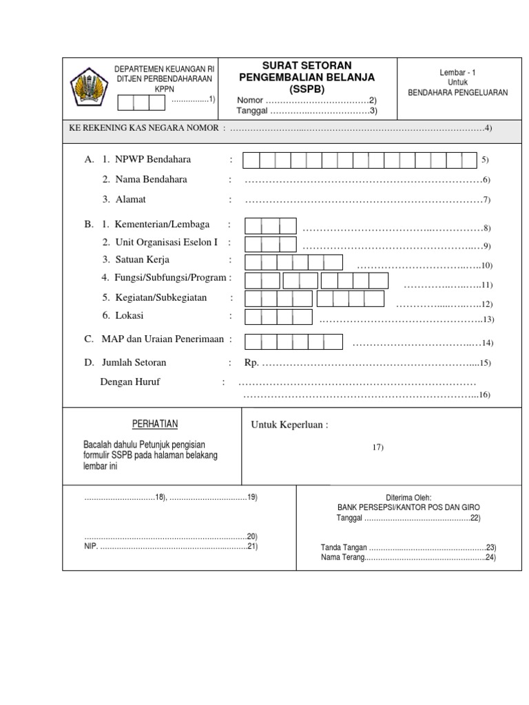 Panduan Pengisian SSPB dan SSBP | PDF | Pengelolaan Keuangan & Uang