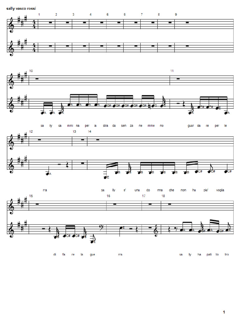 Sally Vasco Rossi BASSO | PDF