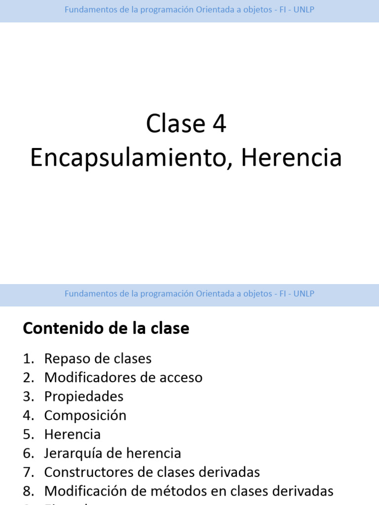 2018 4 Encapsulamiento Herencia | PDF | Herencia (Programación Orientada a Objetos) | Objeto ...