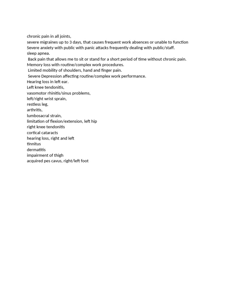 Chronic Pain and Disability Conditions | PDF