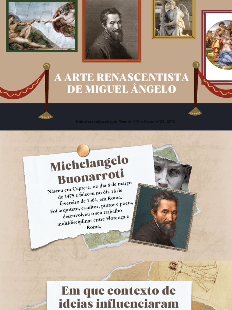 A Escultura Renascentista de Miguel Ângelo | PDF | Michelangelo | Adão e Eva