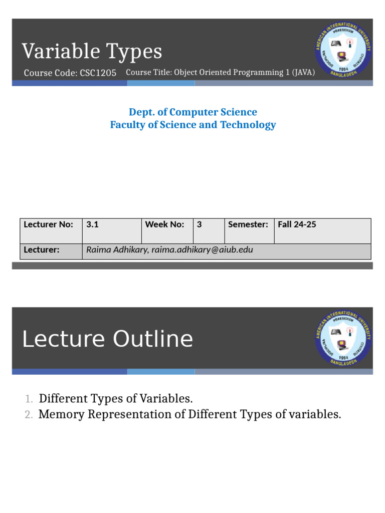 Lecture 31 Variable Types Pdf Variable Computer Science Scope Computer Science