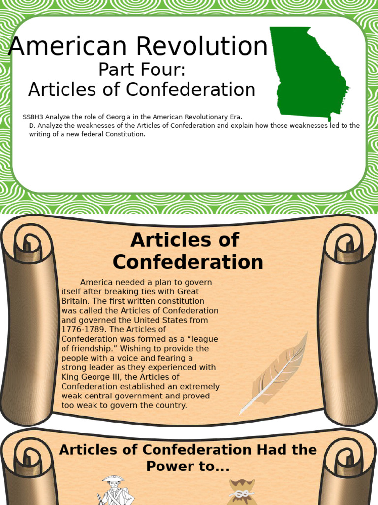 Interactive Enrichment American Revolution AOC | PDF | Confederation ...