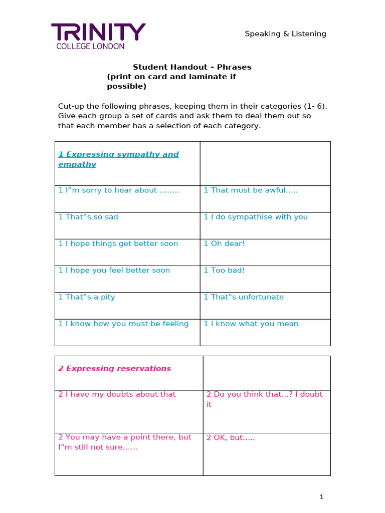 Useful Conversation Vocabulary | PDF