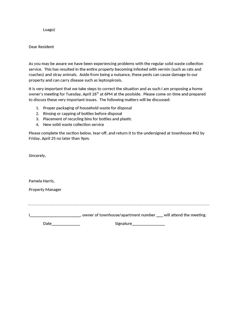 Circular Letter With Tear-Off Slip 2 | PDF