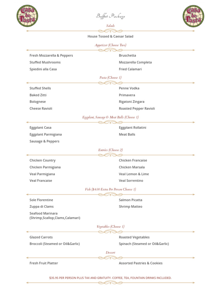 Buffet Menu | PDF