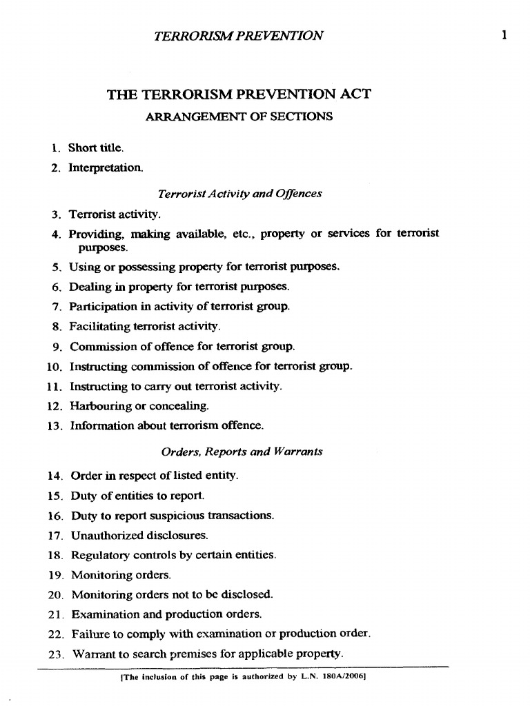 Terrorism Prevention Act Overview | PDF | Prosecutor | Magistrate